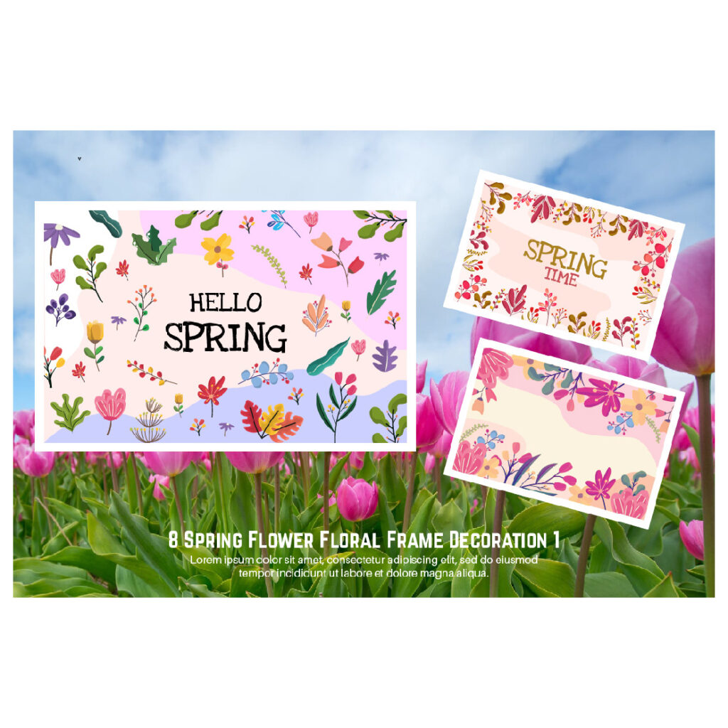 8 Spring Flower Floral Frame Decoration 1 - MasterBundles