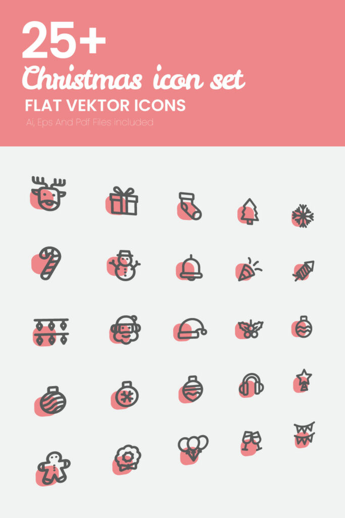 25 christmas icons, illustrations, icons, backgrounds and graphics. The ...