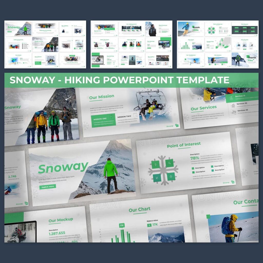 Snoway - Hiking Powerpoint Template – MasterBundles