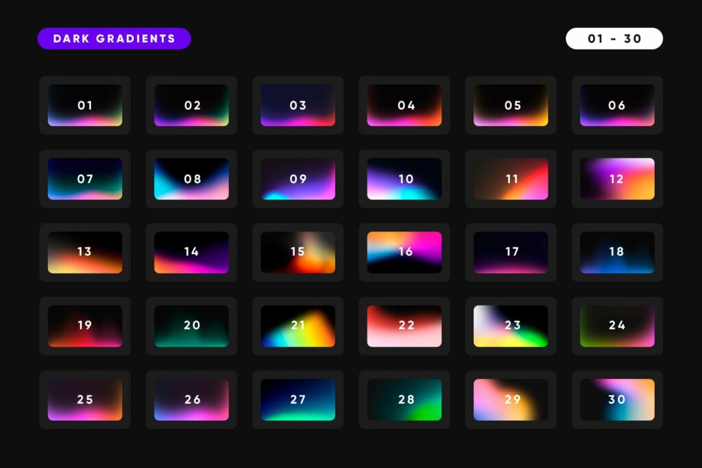 150 Dark Gradients Collection – MasterBundles