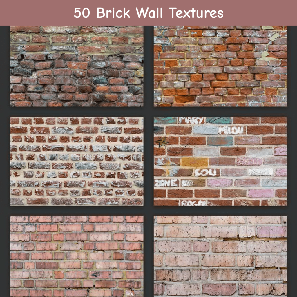 50 Brick Wall Textures | Master Bundles