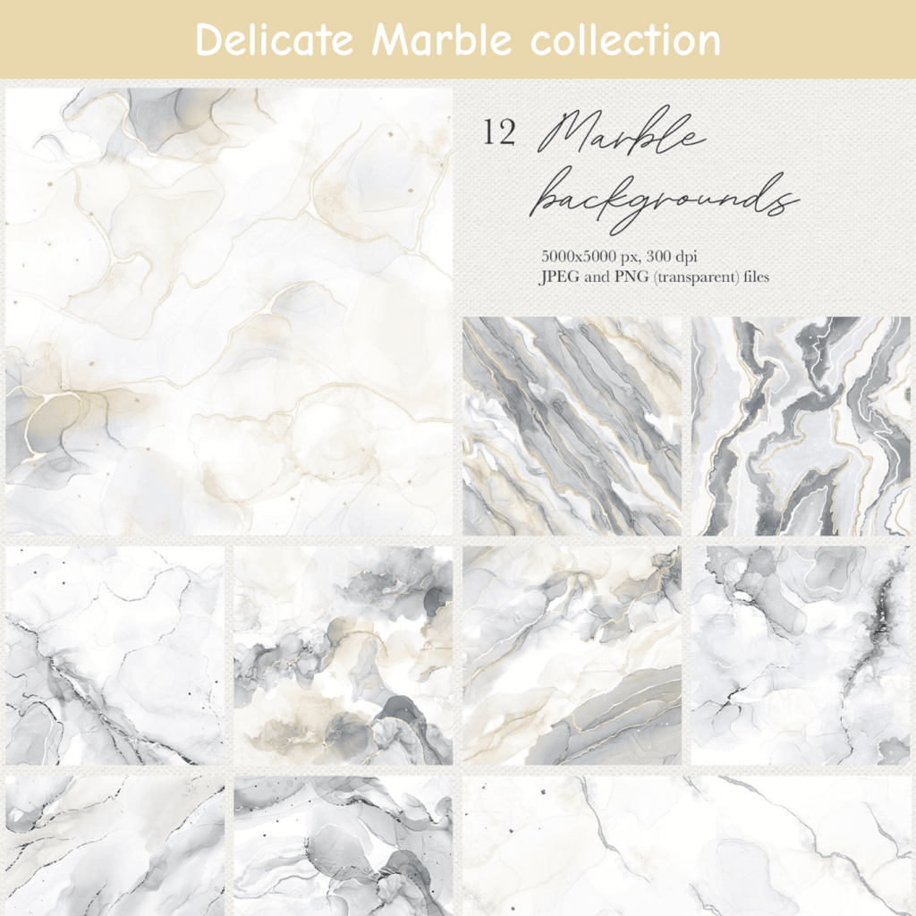 Marble textures, backgrounds and borders | MasterBundles