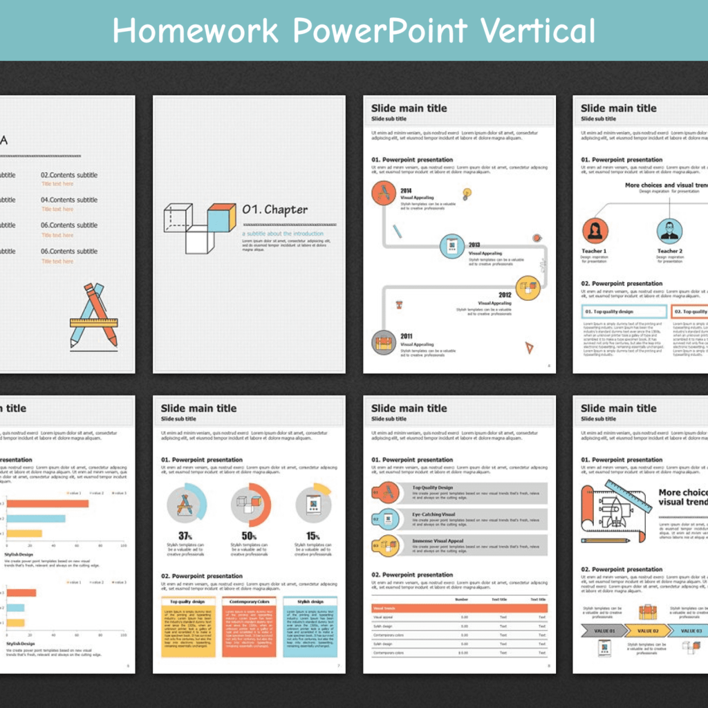 Homework PowerPoint Vertical – MasterBundles
