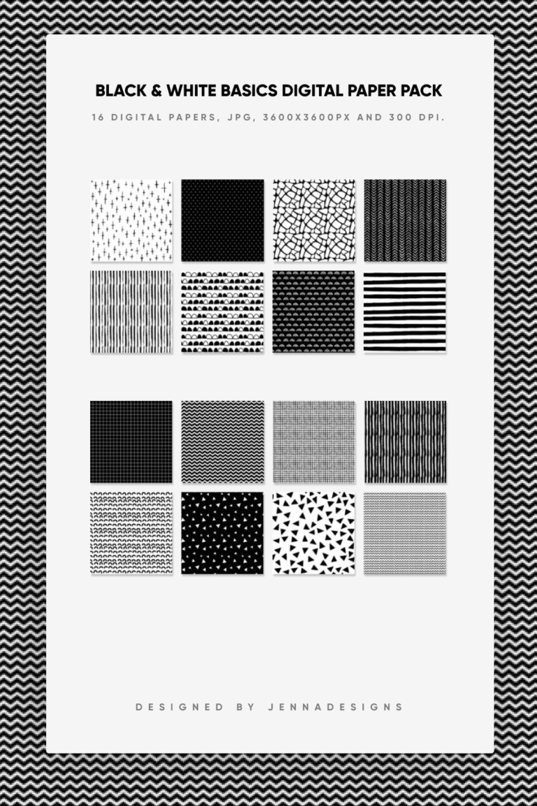 Black & White Basics Digital Paper Pack – MasterBundles