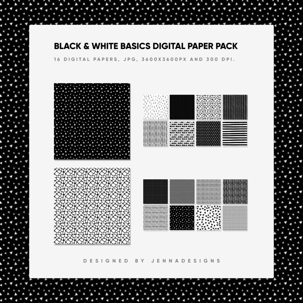 Black & White Basics Digital Paper Pack – MasterBundles