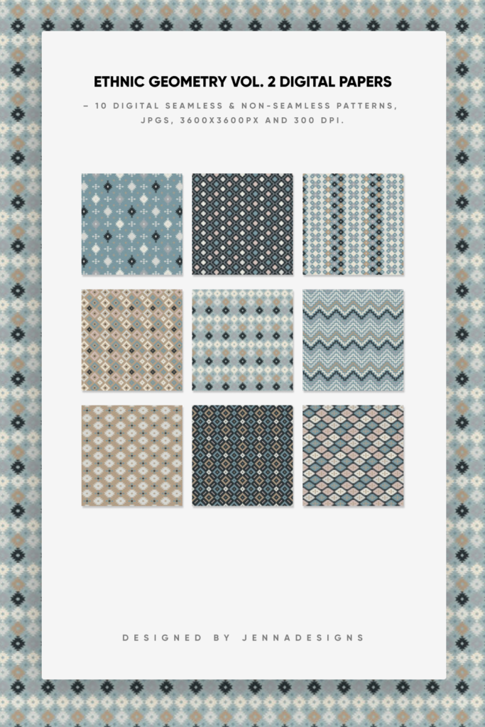 Ethnic Geometry Vol. 2 Digital Papers – MasterBundles
