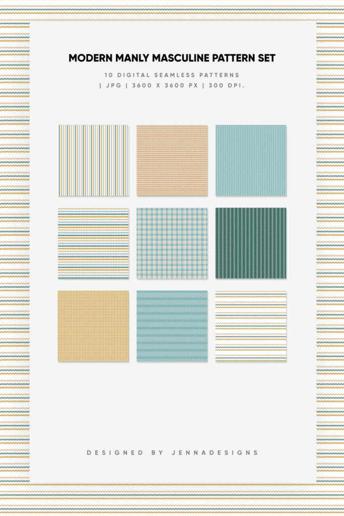 Modern Manly Masculine Pattern Set – MasterBundles