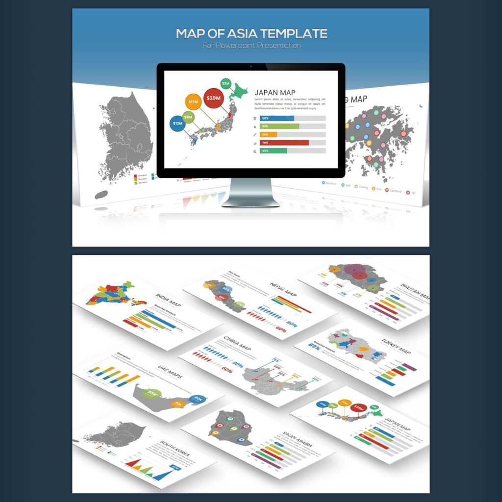Asia Maps Powerpoint Template – MasterBundles