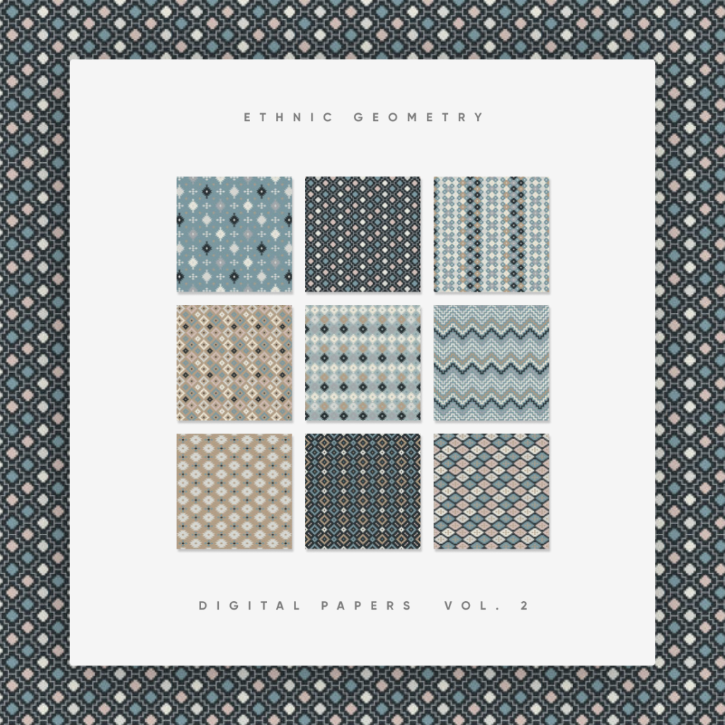 Ethnic Geometry Vol. 2 Digital Papers – MasterBundles