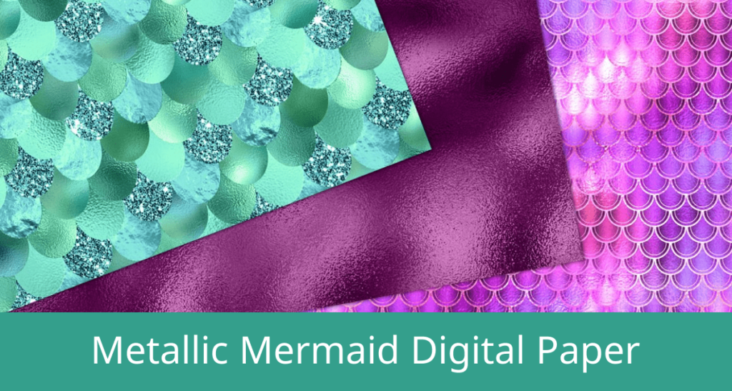 Metallic Mermaid Digital Paper – MasterBundles