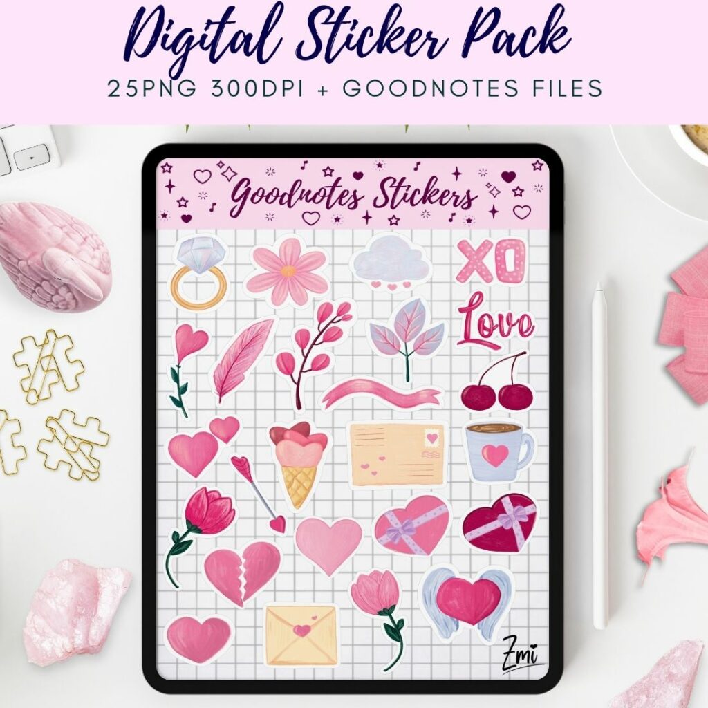 Valentine's Day Digital Stickers Pack PNG - MasterBundles