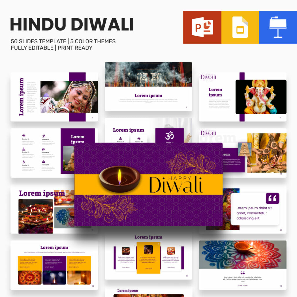 Hindu Presentation Template: 50 Slides PPTX, KEY, Google Slides ...