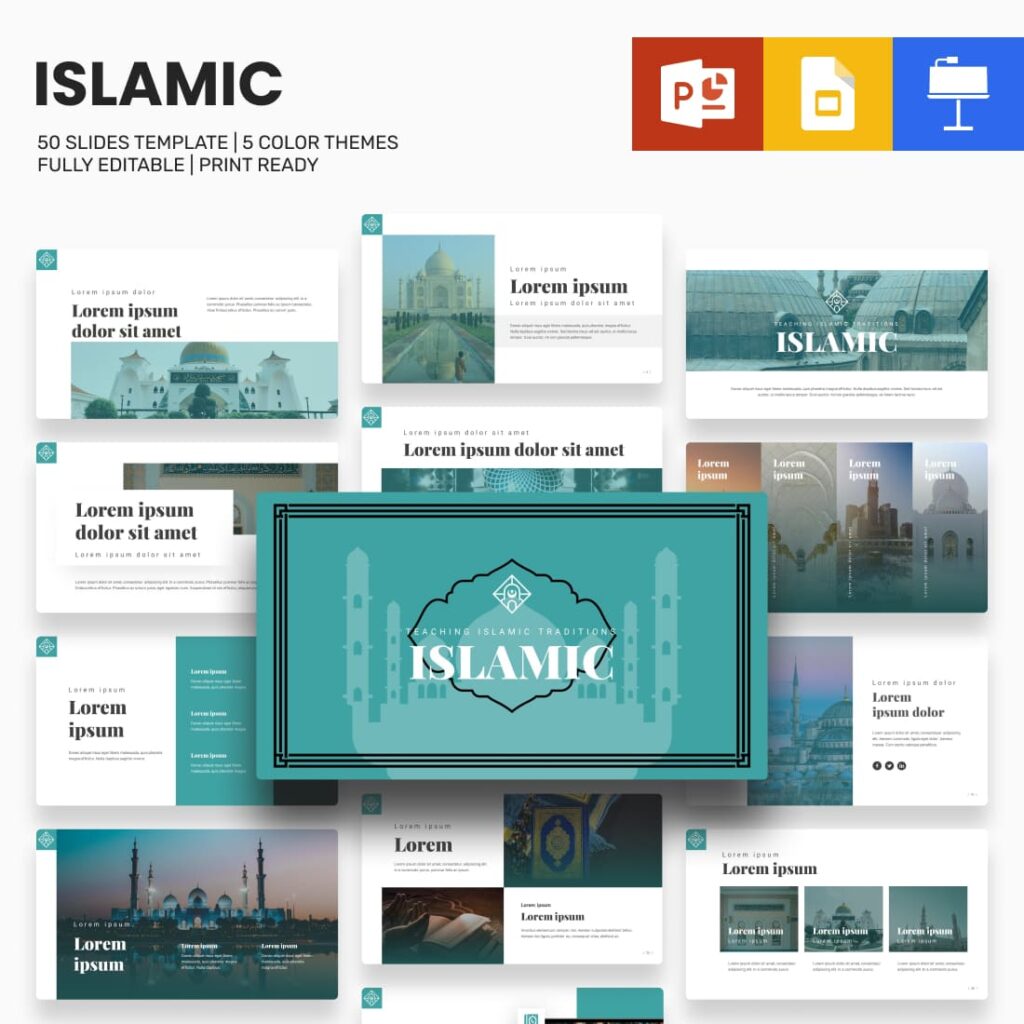 Islamic Presentation Template: 50 Slides PPTX, KEY, Google Slides ...