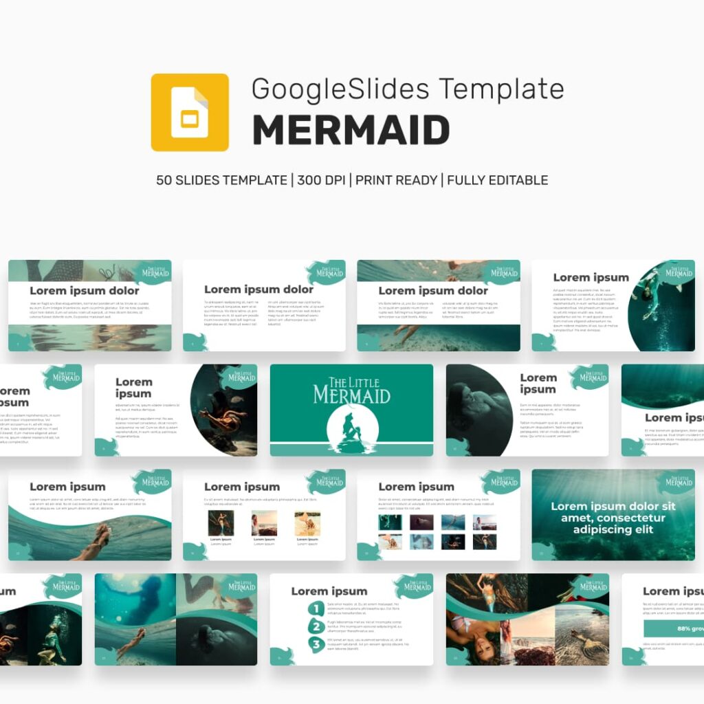 Mermaid Disney Google Slides Theme – MasterBundles
