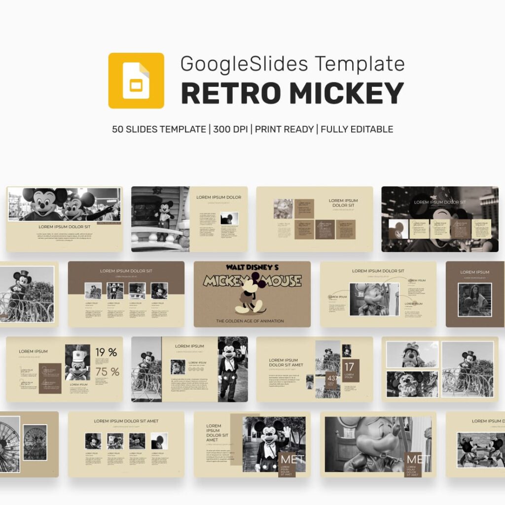 Retro Mickey Disney Google Slides Theme – MasterBundles