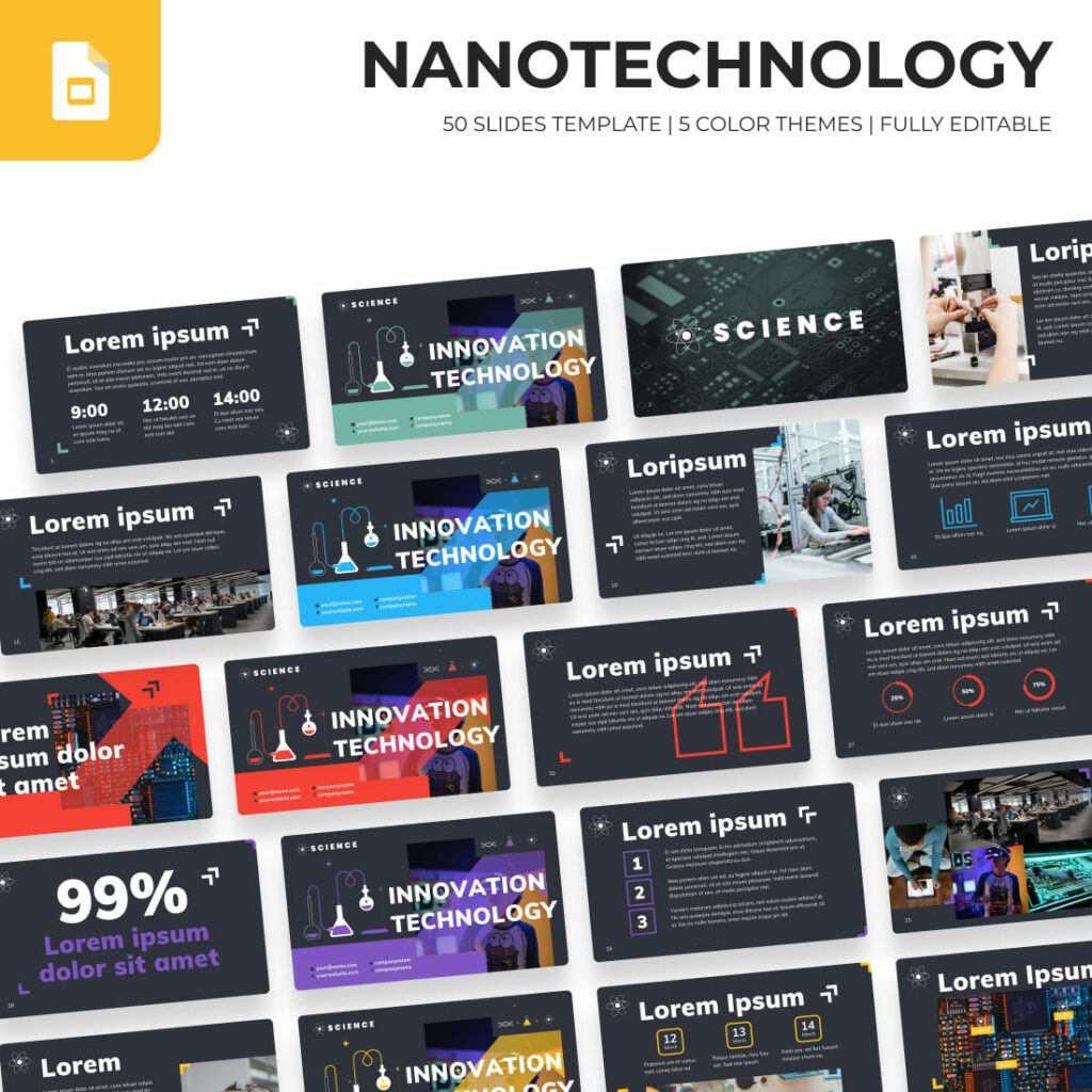 Nanotechnology Presentation Template: 50 Slides PPTX, KEY, Google Slides – MasterBundles