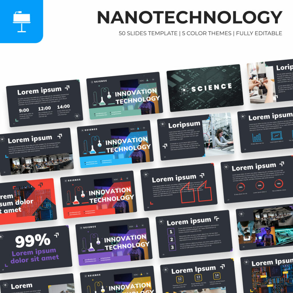 Nanotechnology Presentation Template: 50 Slides PPTX, KEY, Google ...