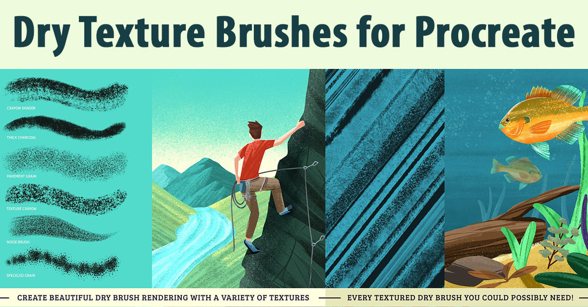 Dry Texture Brushes for Procreate – MasterBundles
