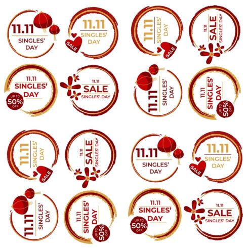 Free Singles' Day Labels Concept – MasterBundles