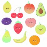 Kawaii Fruits Cute Clipart - 11 PNG | MasterBundles