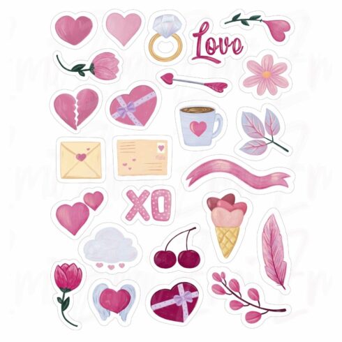 Valentine's Day Digital Stickers Pack PNG - MasterBundles
