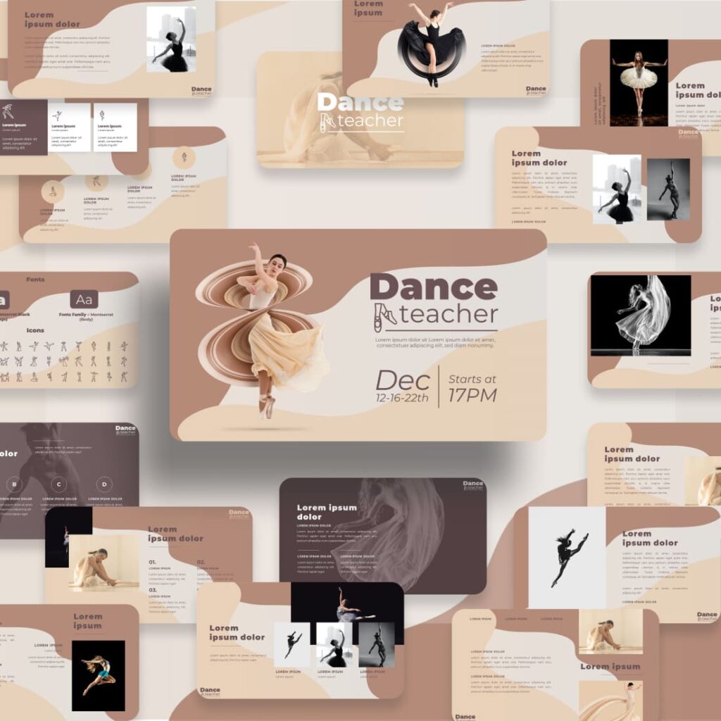 Dance Teacher PowerPoint Template – MasterBundles