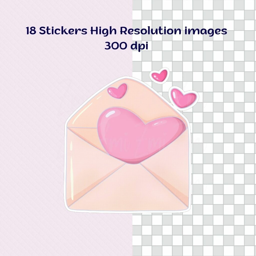Valentines digital stickers pack - MasterBundles