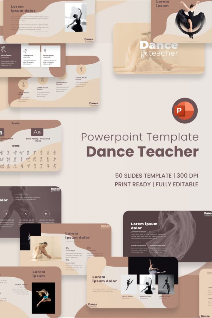 Dance Teacher PowerPoint Template | Master Bundles