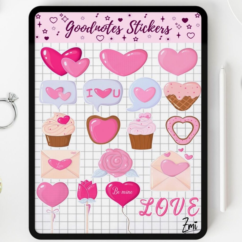 Valentines digital stickers pack - MasterBundles
