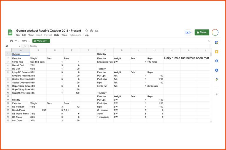 10+ Best Free Google Sheets Workout Planner Templates for 2022