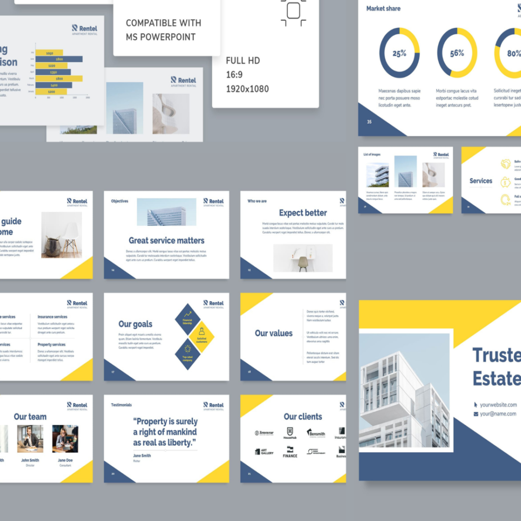 Apartment Rental PowerPoint Presentation Template – MasterBundles