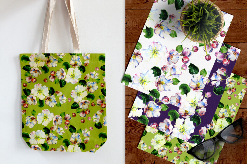 Apple blossom watercolor Clip Art - MasterBundles