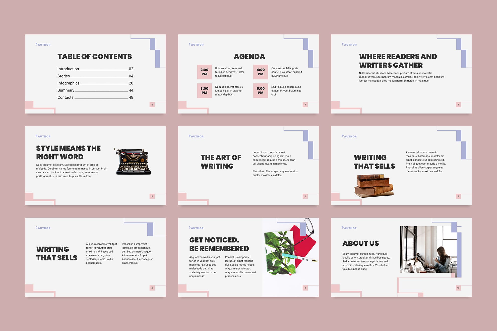 Author PowerPoint Presentation Template | Master Bundles