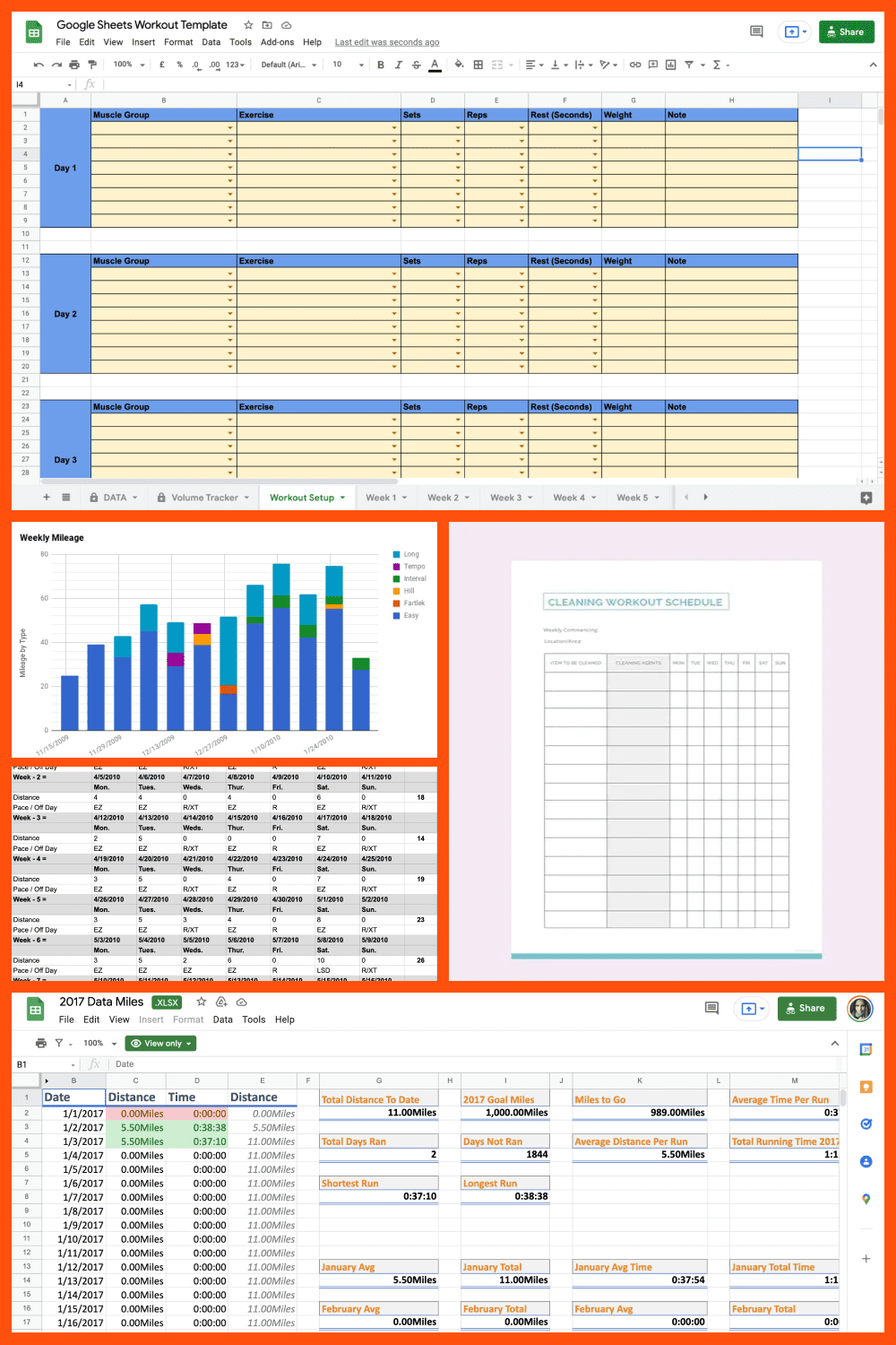 Workout Template Google Sheets Kayaworkout co