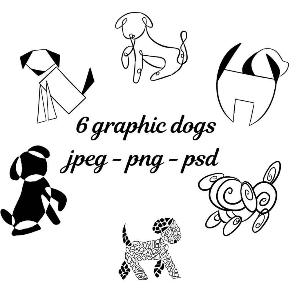 6 graphic dogs - MasterBundles