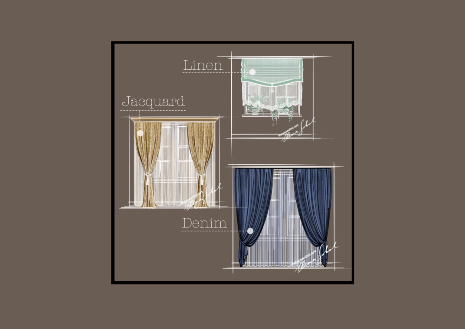 Procreate brushes for curtain and textile design - MasterBundles