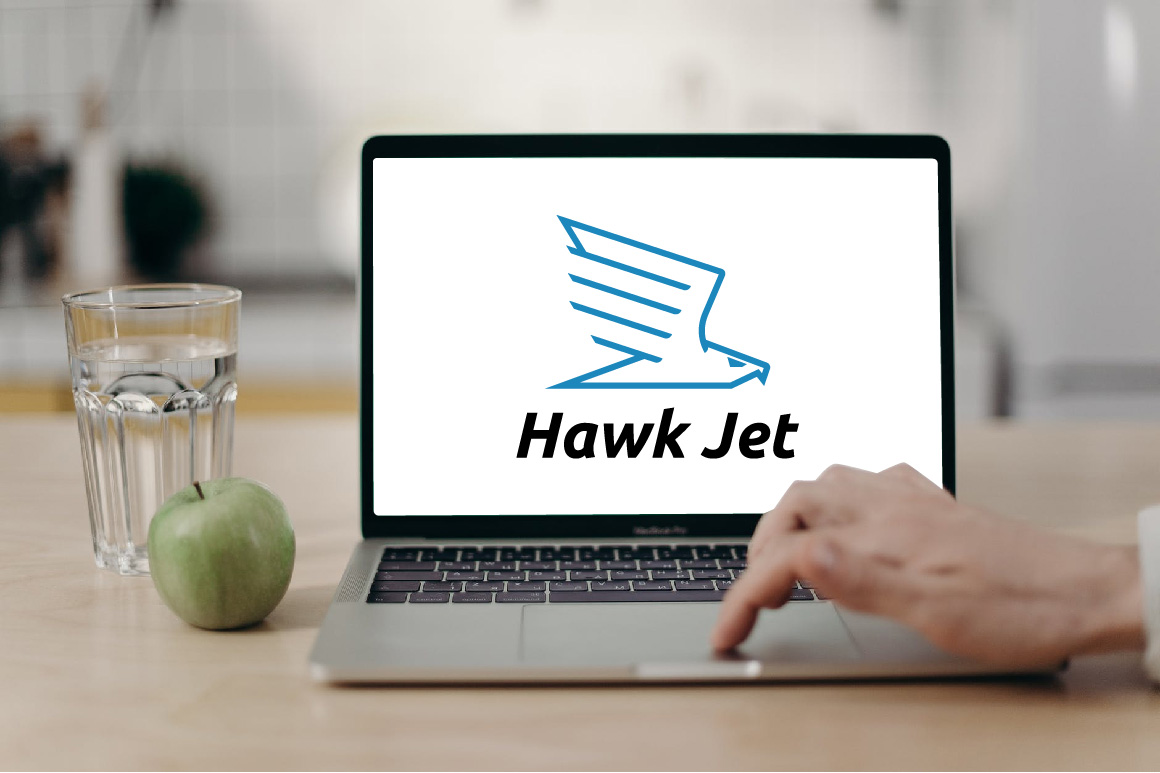 Fast Hawk Jet Eagle Falcon Flying Bird Monoline Logo Template ...