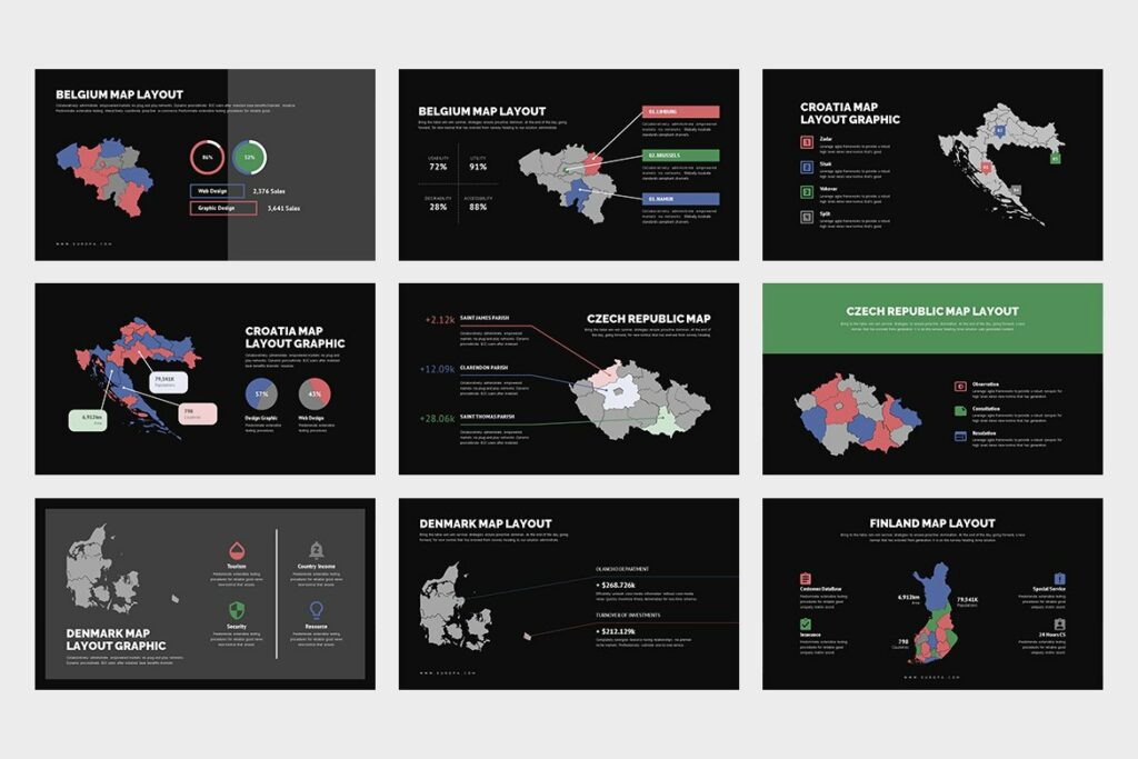 Europa : Europe Area Map Powerpoint – MasterBundles