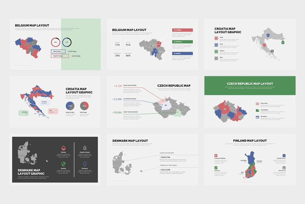 Europa : Europe Area Map Powerpoint – MasterBundles