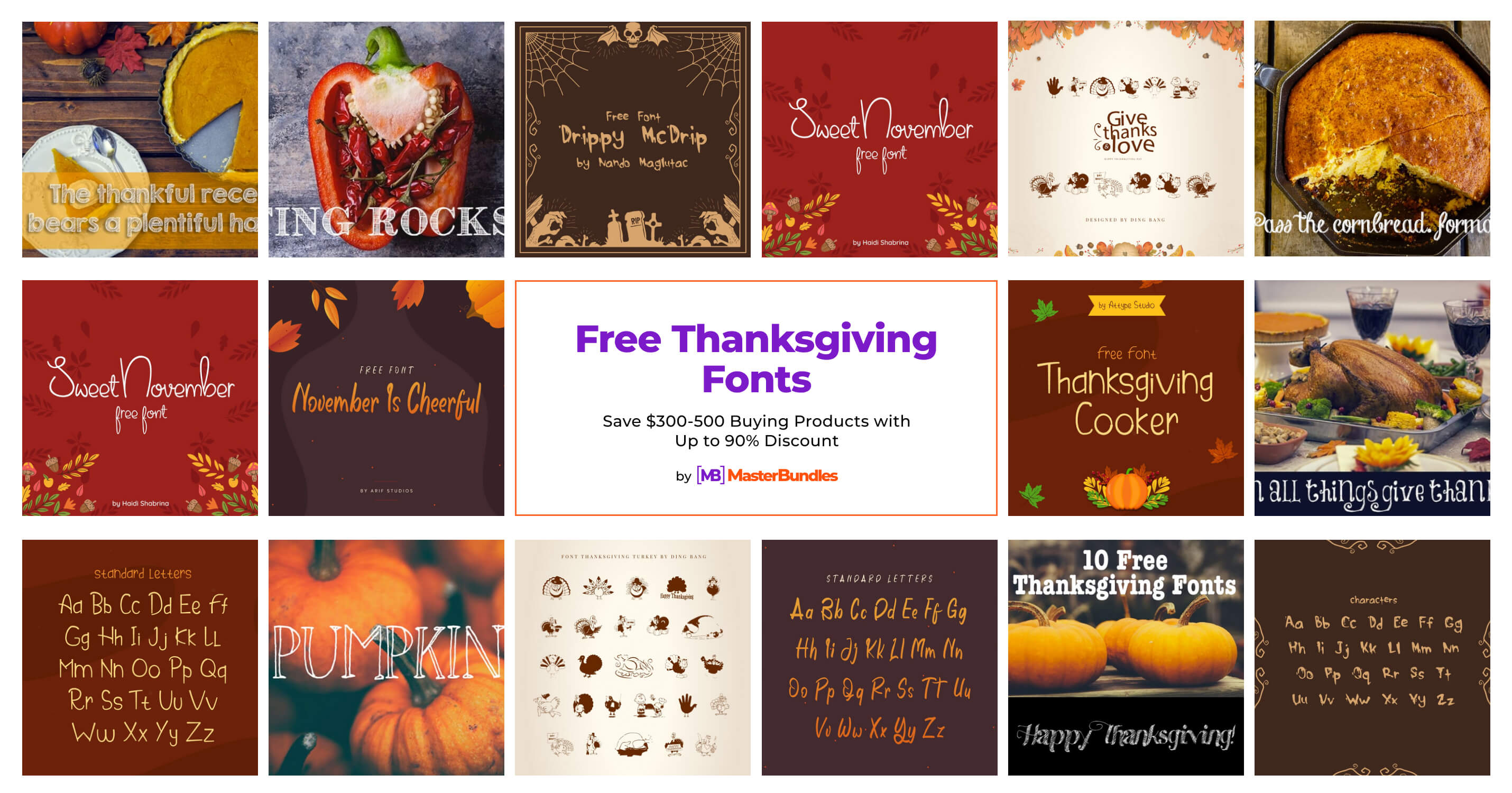11+ Free Thanksgiving Fonts 2025 - MasterBundles