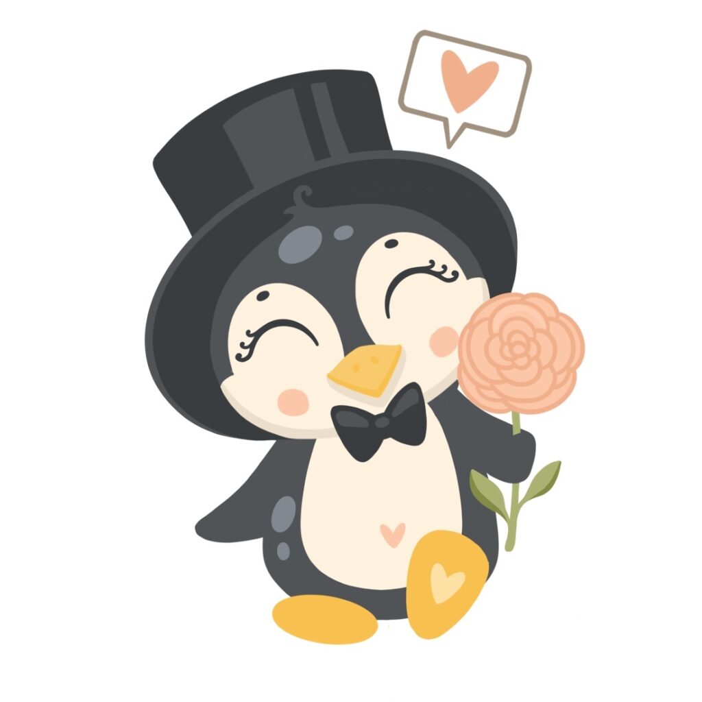 Valentines day cute penguin - MasterBundles