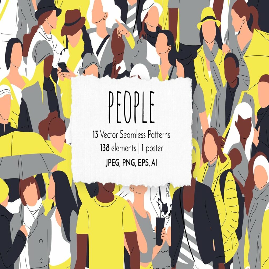 Many People Vector Illustrations – MasterBundles