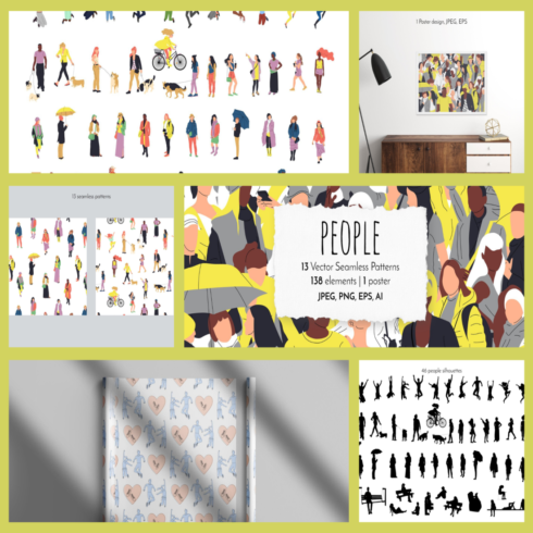 Many People Vector Illustrations – MasterBundles