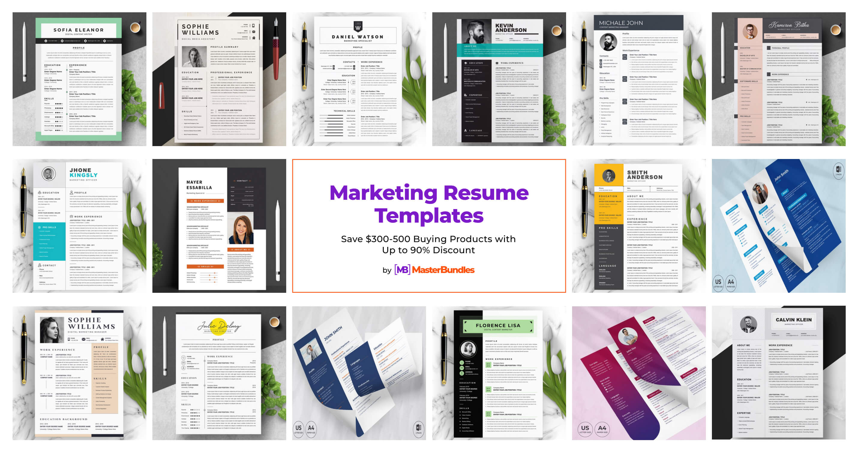 522+ Marketing Resume Templates 2025 - MasterBundles