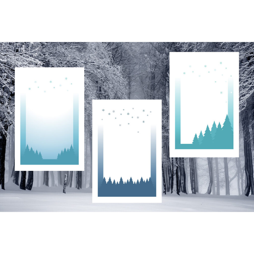 6 Cat Winter Snowflake Holiday Card Frame Template - MasterBundles