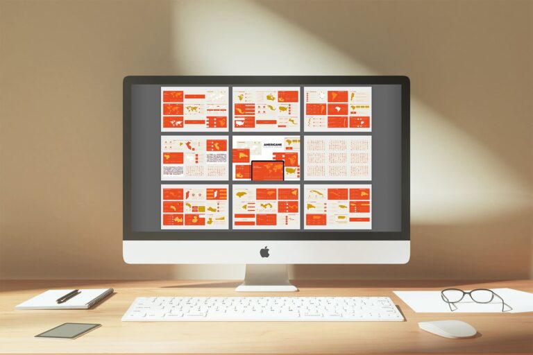 Americane : Region Map Powerpoint – MasterBundles