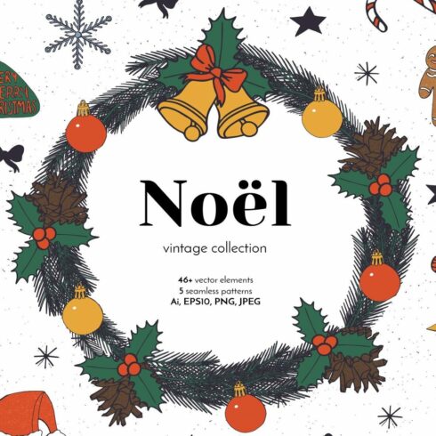 Noel Christmas Vintage Line Art – MasterBundles