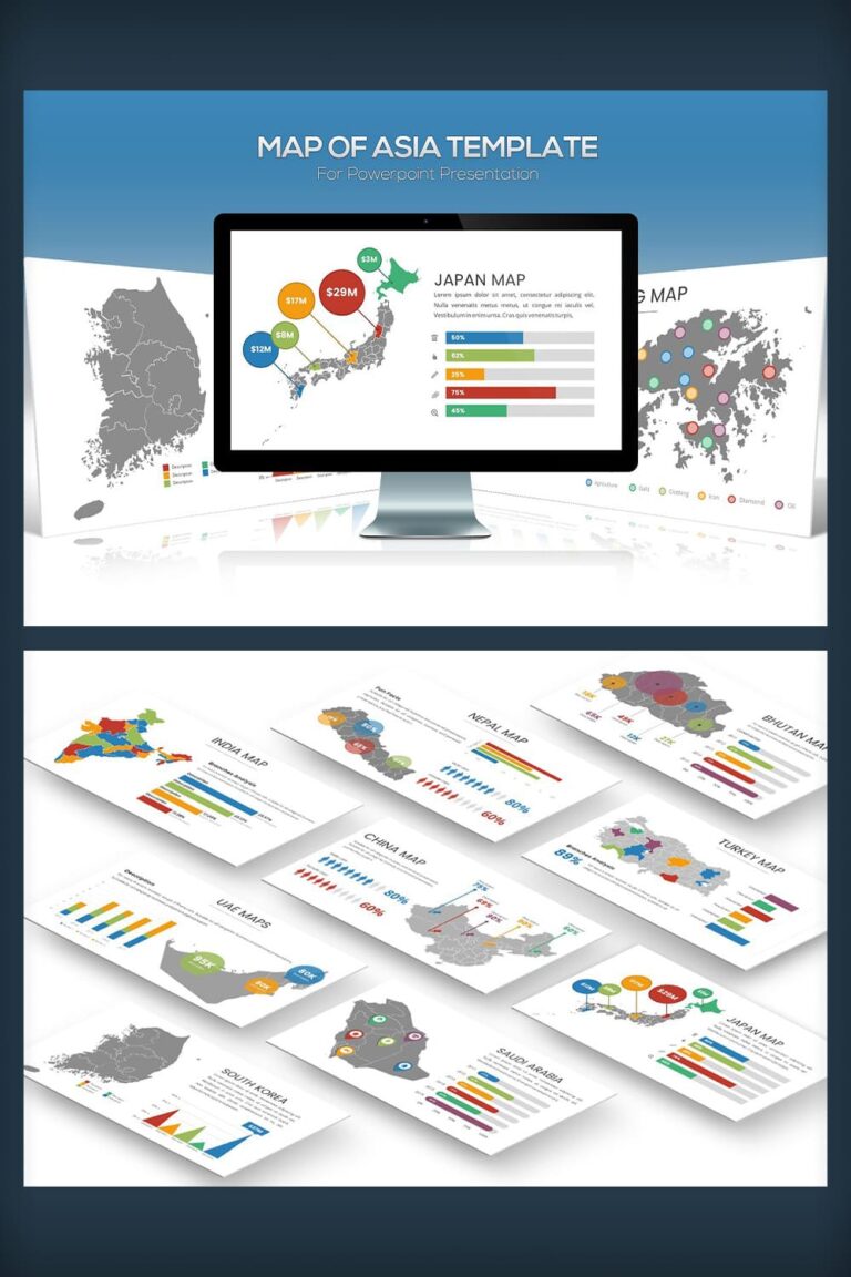 Asia Maps Powerpoint Template – MasterBundles