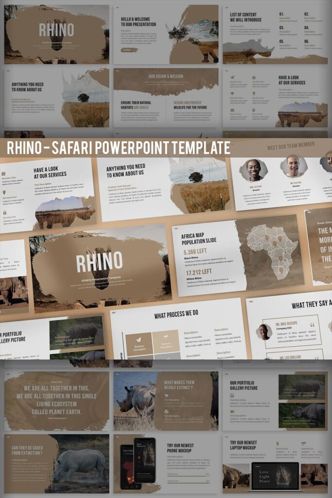 Rhino - Safari Powerpoint Template – MasterBundles