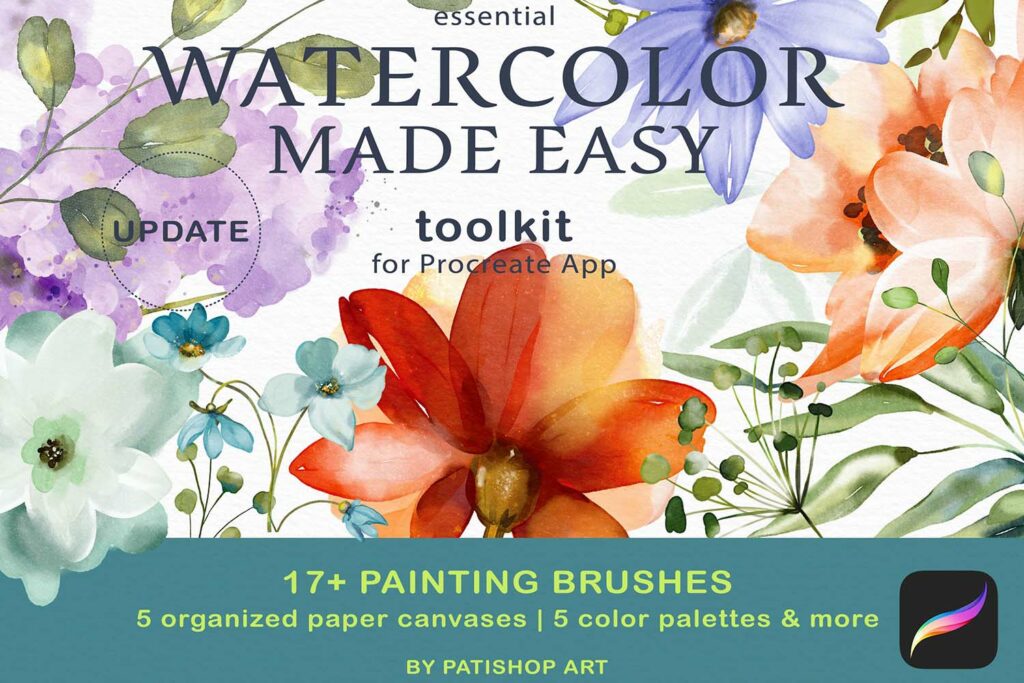 Watercolor Made Easy* Watercolor Painting Brushes for Procreate - MasterBundles